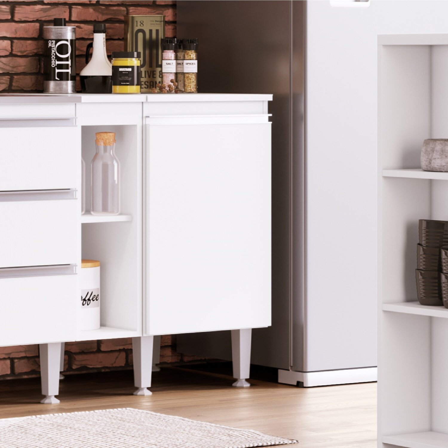 Balcão Simples 40 em Mdp Athena 40cm X 86cm X 54cm. | MadeiraMadeira