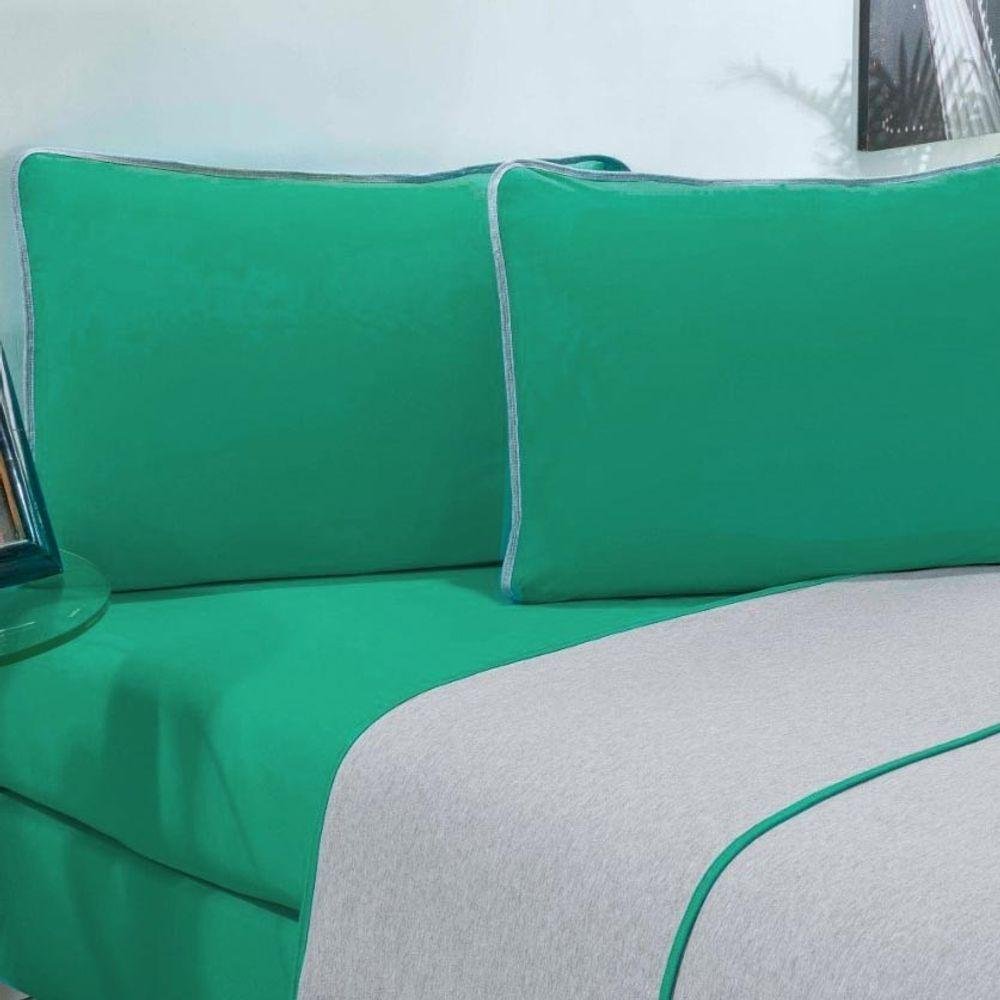 Jogo De Cama Lençol Urbano 4 Peças Casal Verde Jade/Mescla | MadeiraMadeira