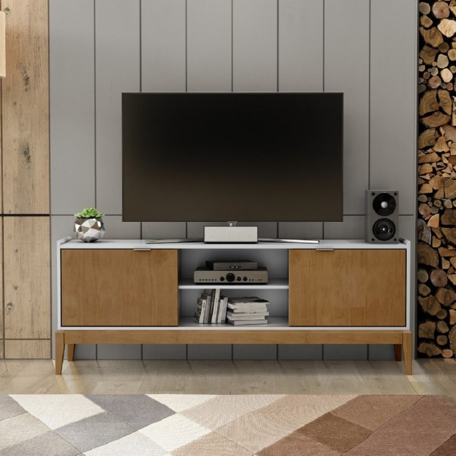 Rack para TVs até 60 Polegadas 2 Portas de Correr Milão Finestra ...