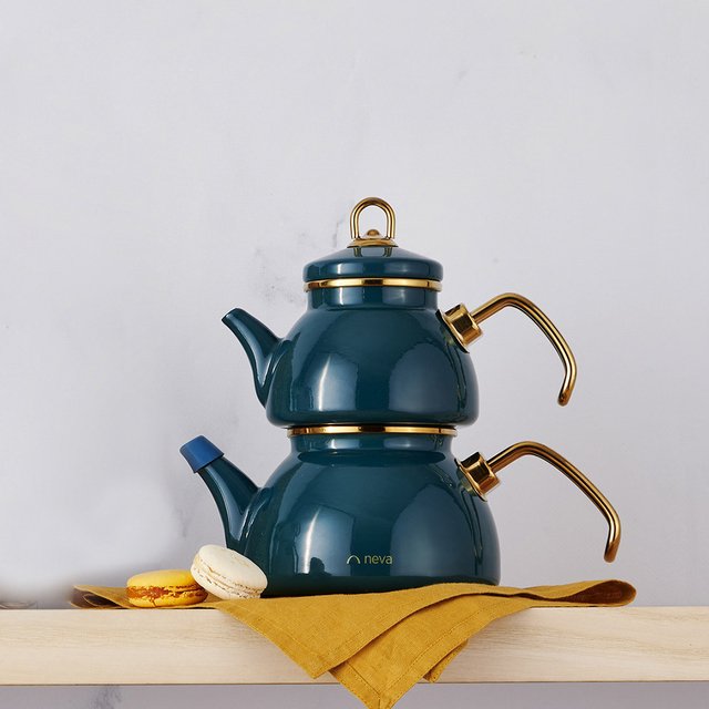 Chaleira&Bule Esmalte Turca Mini Mentol Premium - QPME45 | MadeiraMadeira