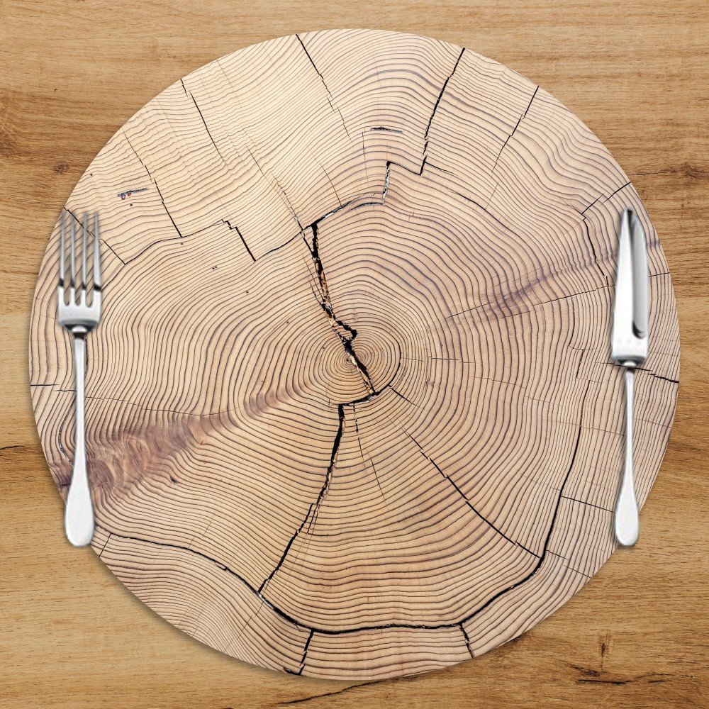 Sousplat em MDF com Estampa Madeira Rústica 2 Peças | MadeiraMadeira