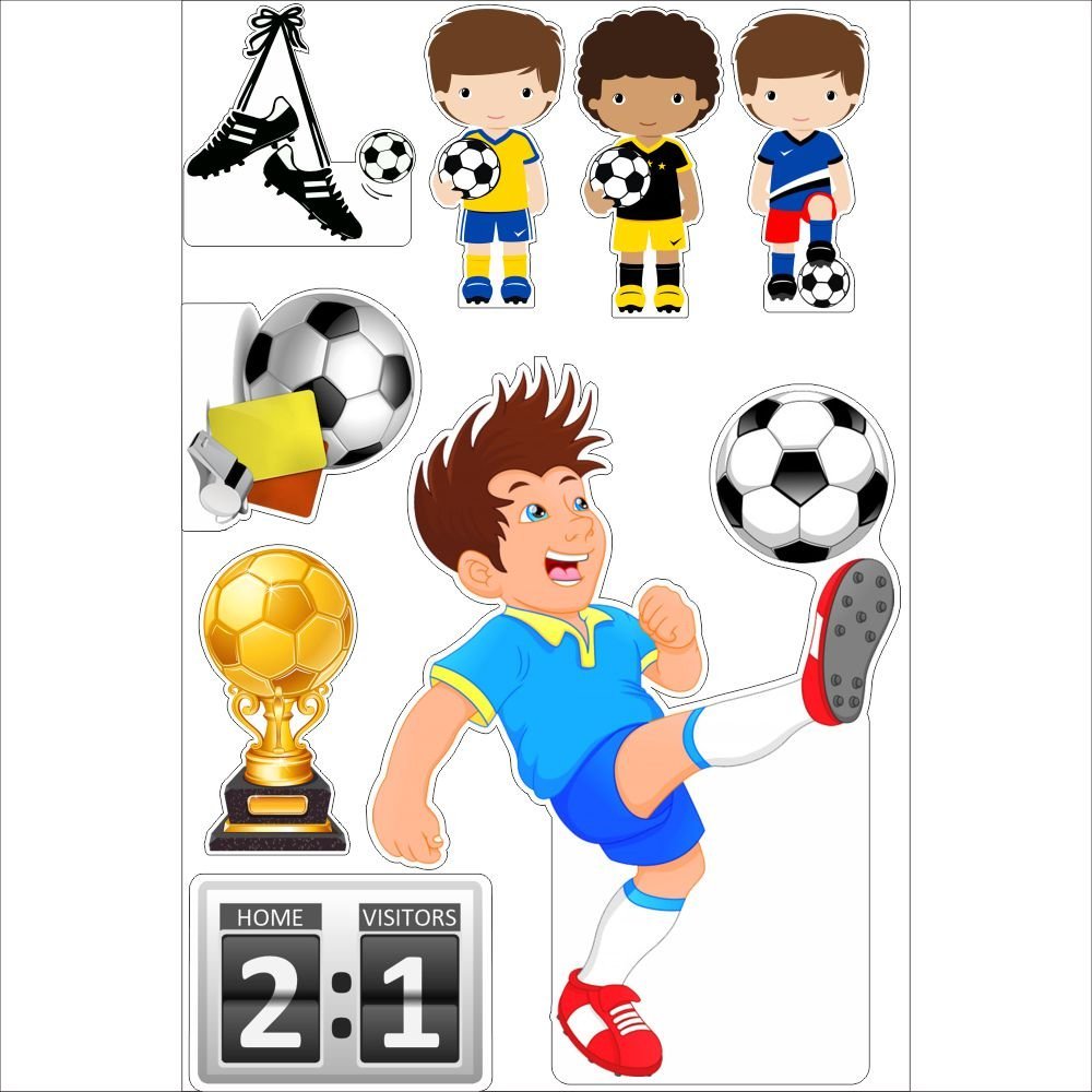 Display Decorativo MDF Adesivado Futebol 8 Pçs | MadeiraMadeira