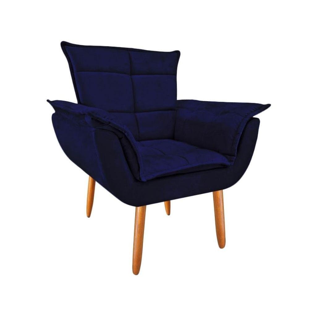 Poltrona Opala Suede Azul Marinho | MadeiraMadeira