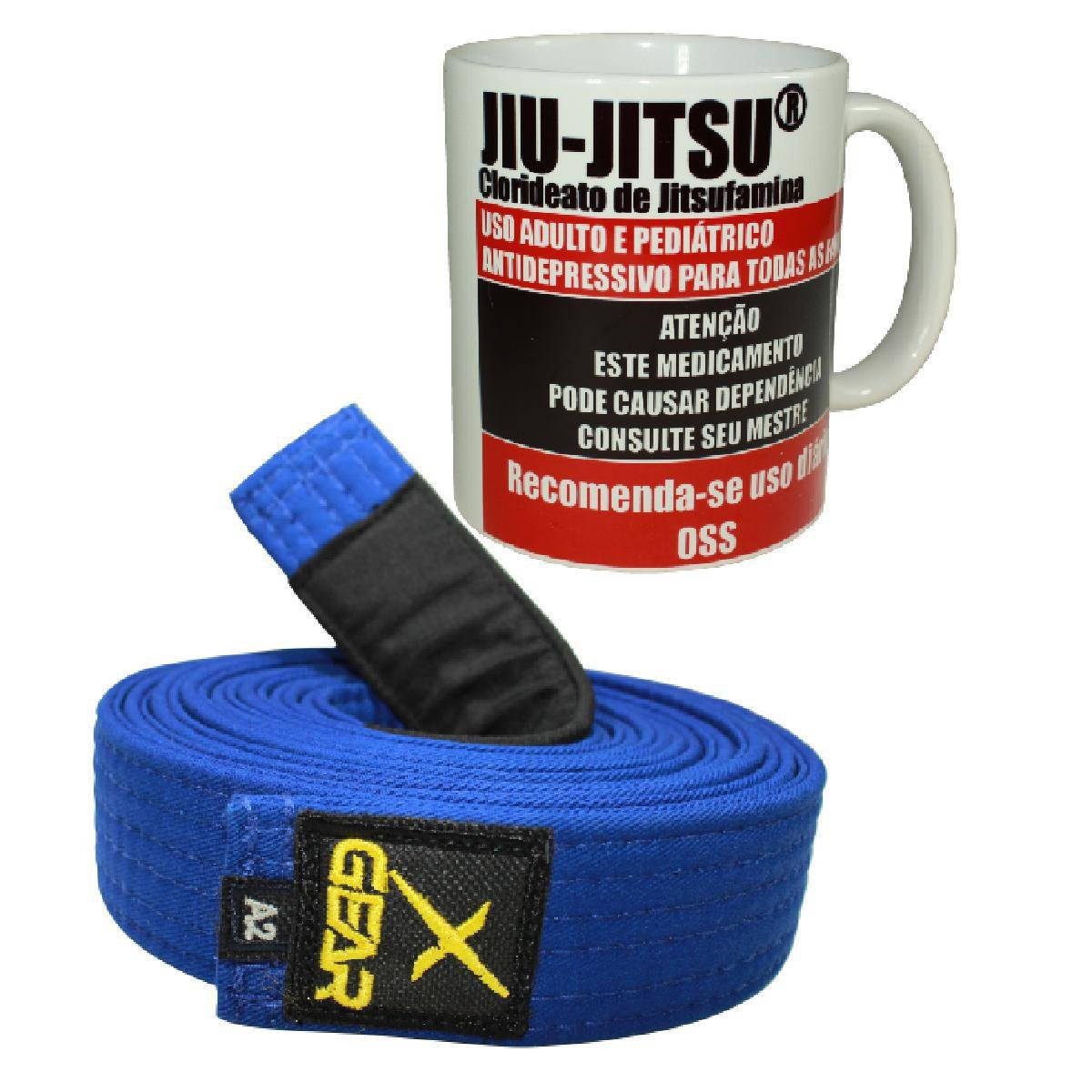Faixa Azul Jiu Jitsu Xgear A1 + Caneca Potcelana Bjj001 | MadeiraMadeira