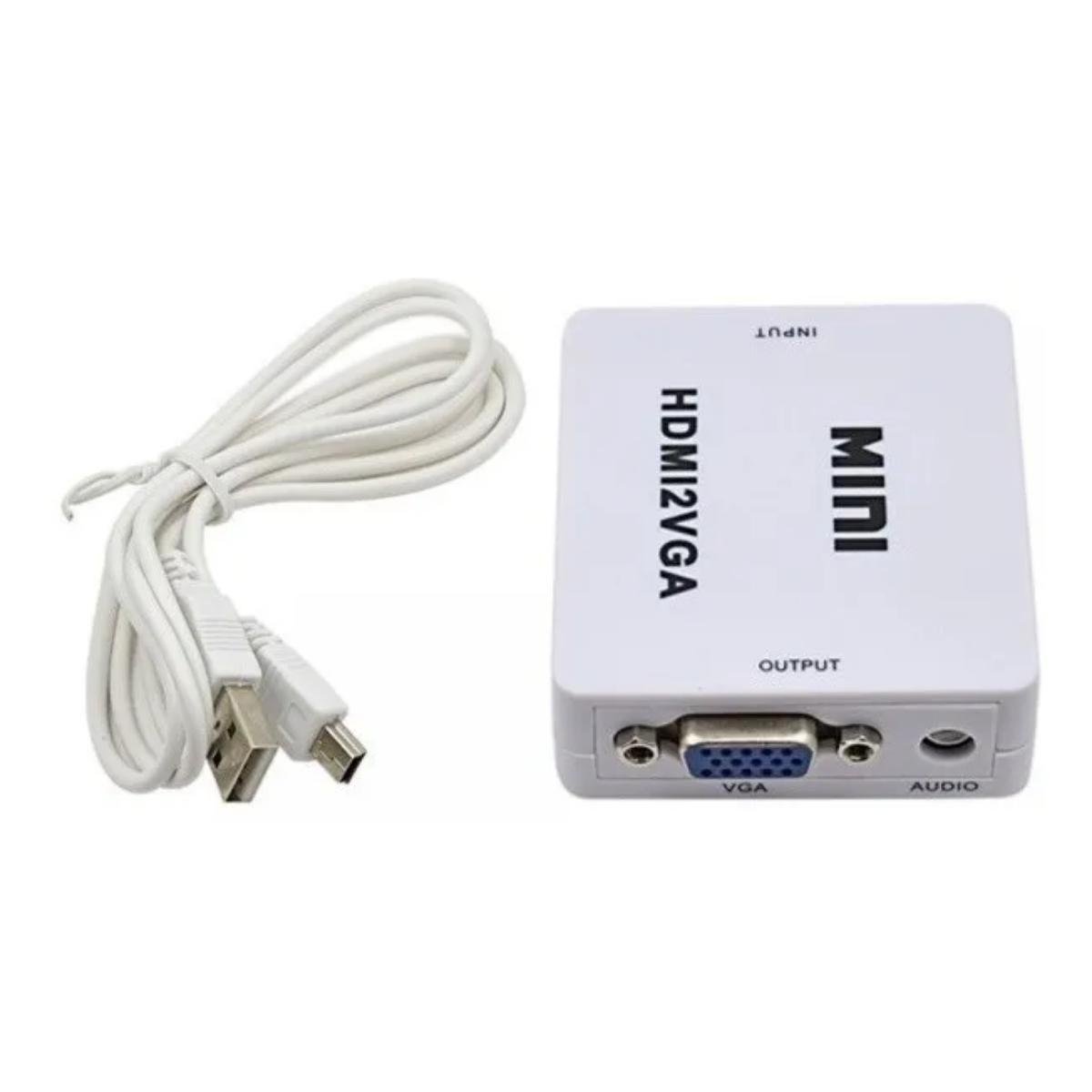 Mini Adaptador Conversor Vga- 2Hdmi Entrada Vga E Saída Hdmi ...