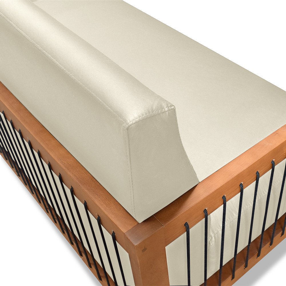 Poltrona Namoradeira Sala de Estar Pés Madeira Maciça Corda Náutica ...