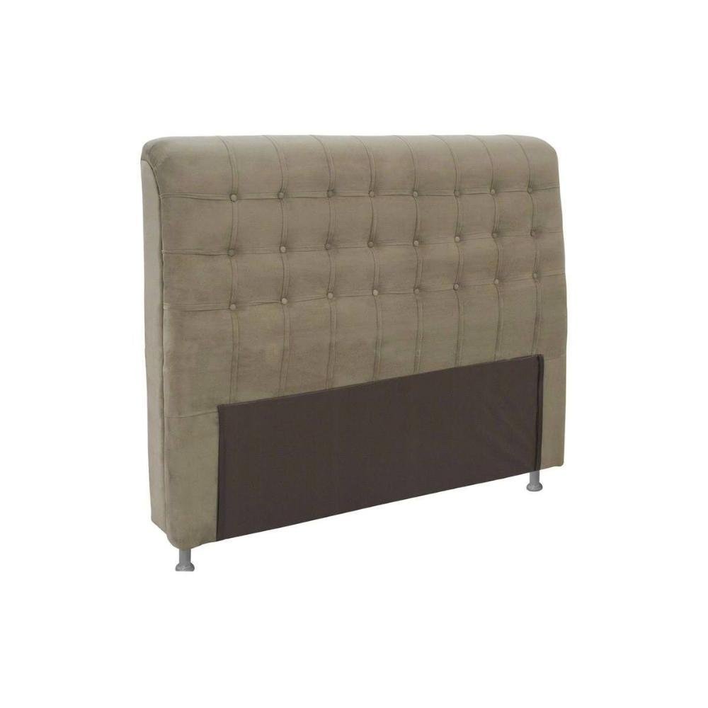 Cabeceira Cama Box Estofada King King Dama Plus Suede Marrom Taupe ...