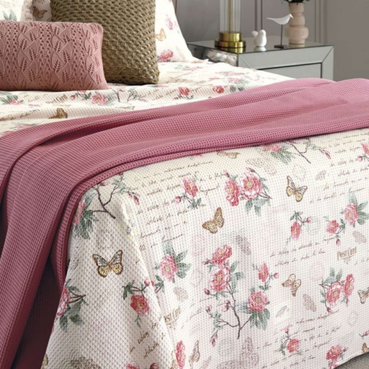 Colcha Piquet Casal + Portas Travesseiro Bella | MadeiraMadeira