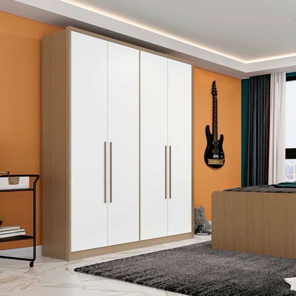 Guarda Roupa Itaparica com 4 Portas e 3 Gavetas Móveis Rimo Carvalho ...