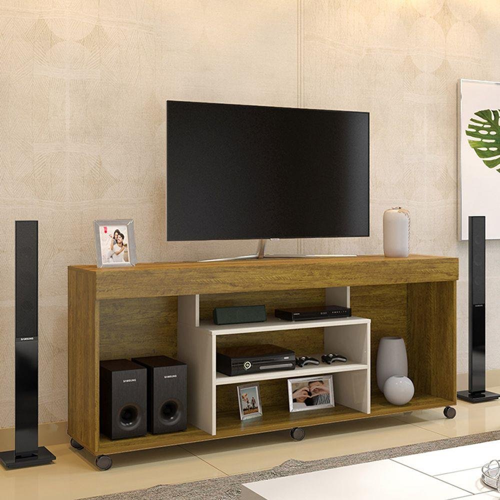 Rack para Tv Até 60 Polegadas Up - Mel/Off White | MadeiraMadeira
