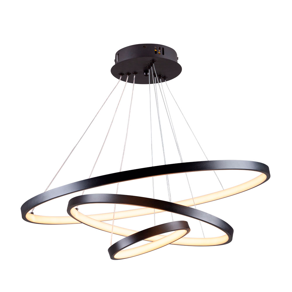 Pendente Lustre Led Moderno 3 Aros Arcos Anéis Atenas 20 40 60cm 55w ...