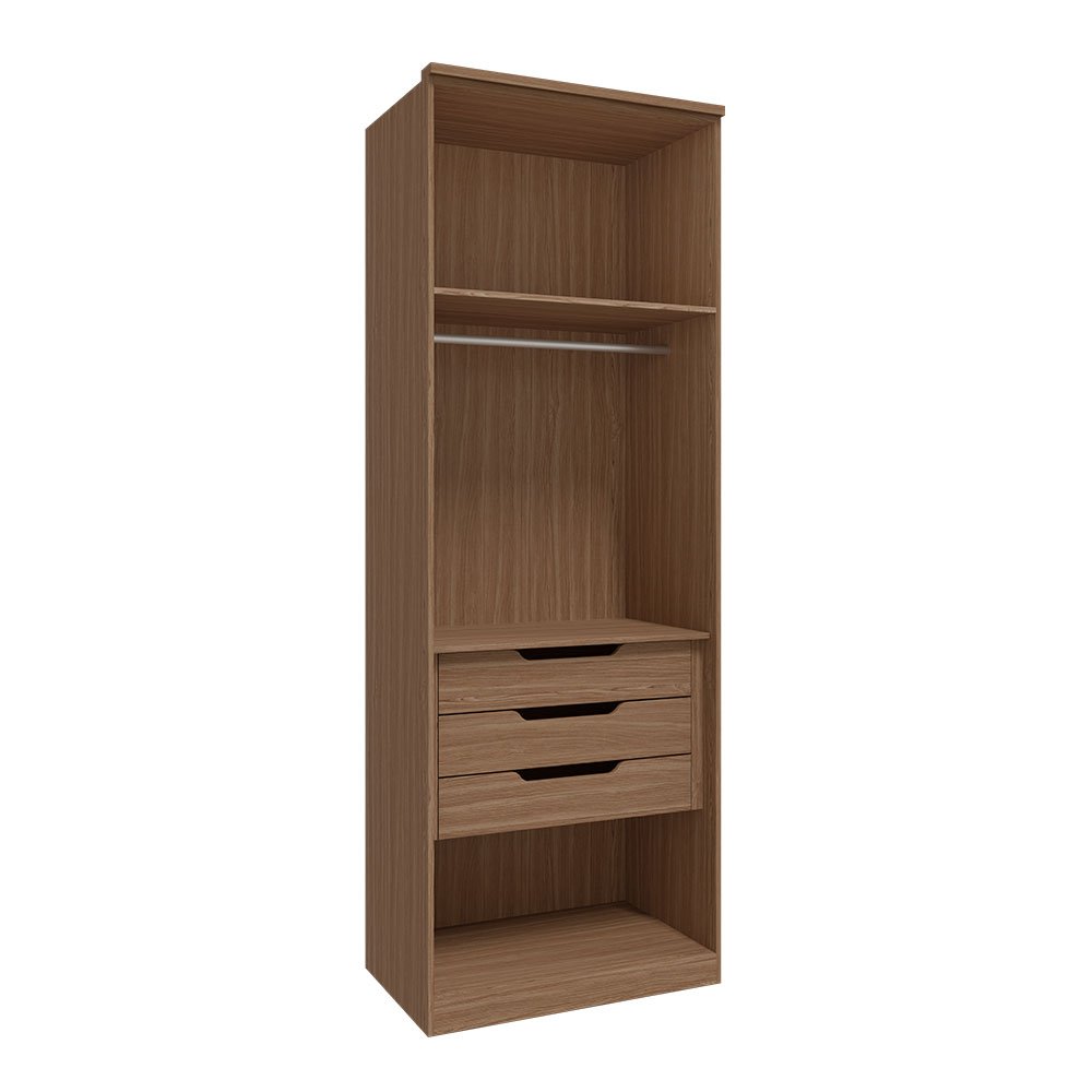 Modulo 2 Portas Setiba 841mm com 3 Gavetas Rimo Freijó | MadeiraMadeira