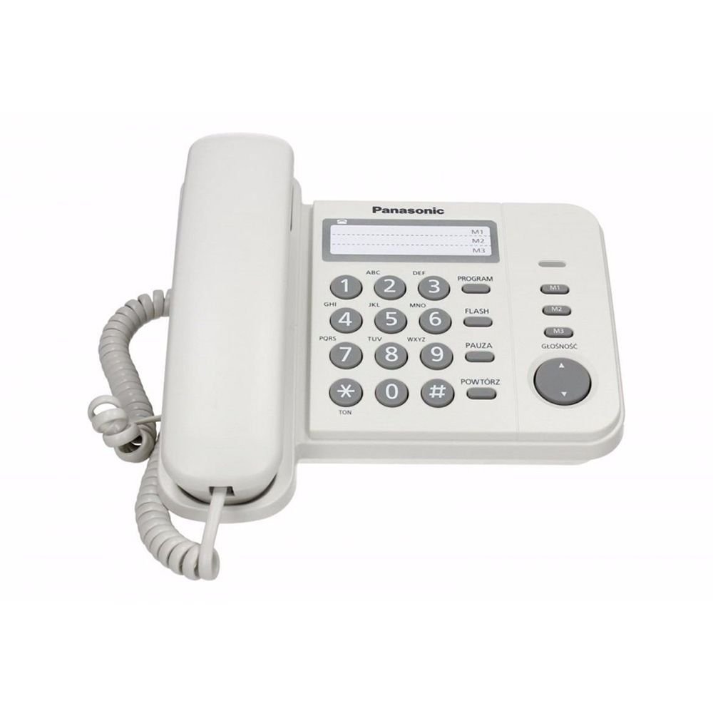 Telefone com Fio Panasonic KX-TS520 - Branco | MadeiraMadeira
