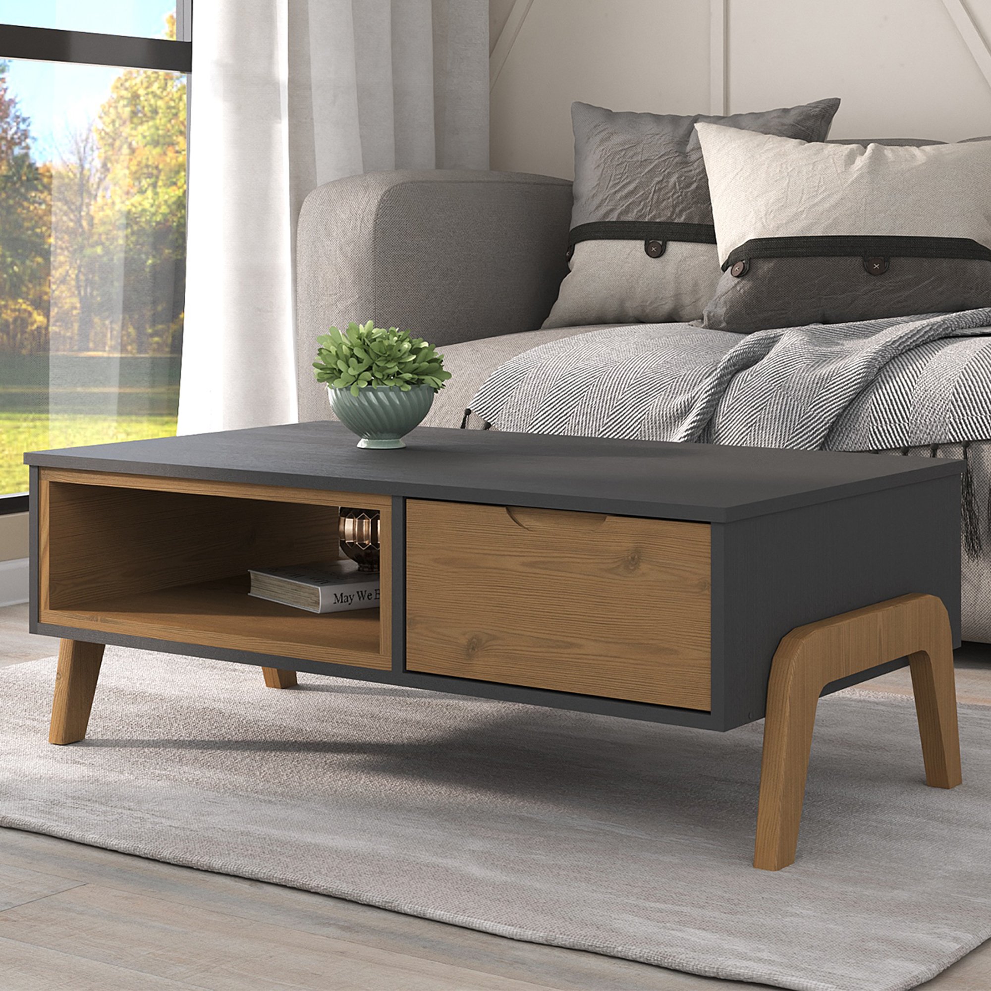 Mesa de Centro 1 Gaveta 1 Nicho Veneza Hecol Móveis | MadeiraMadeira