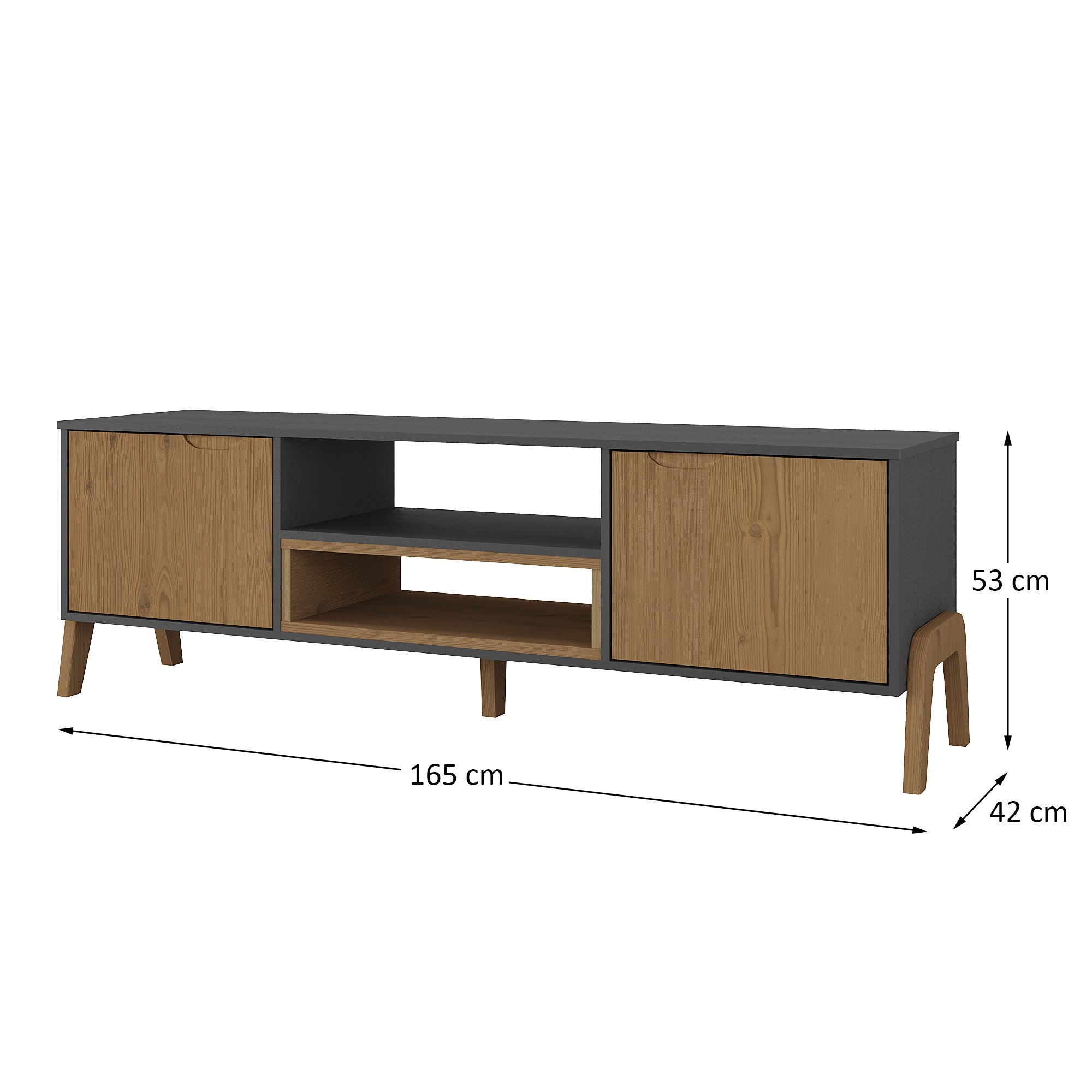 Rack para TV até 65 Polegadas Retrô 2 Portas Veneza Hecol Móveis | MadeiraMadeira