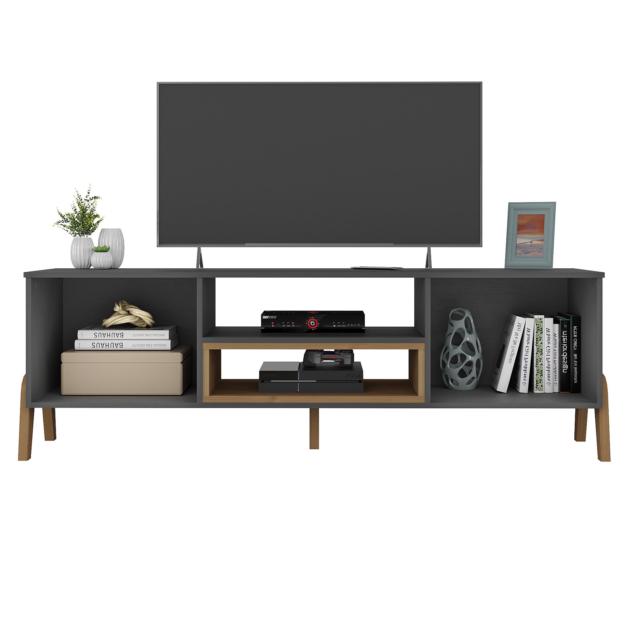 Rack para TV até 65 Polegadas Retrô 2 Portas Veneza Hecol Móveis | MadeiraMadeira