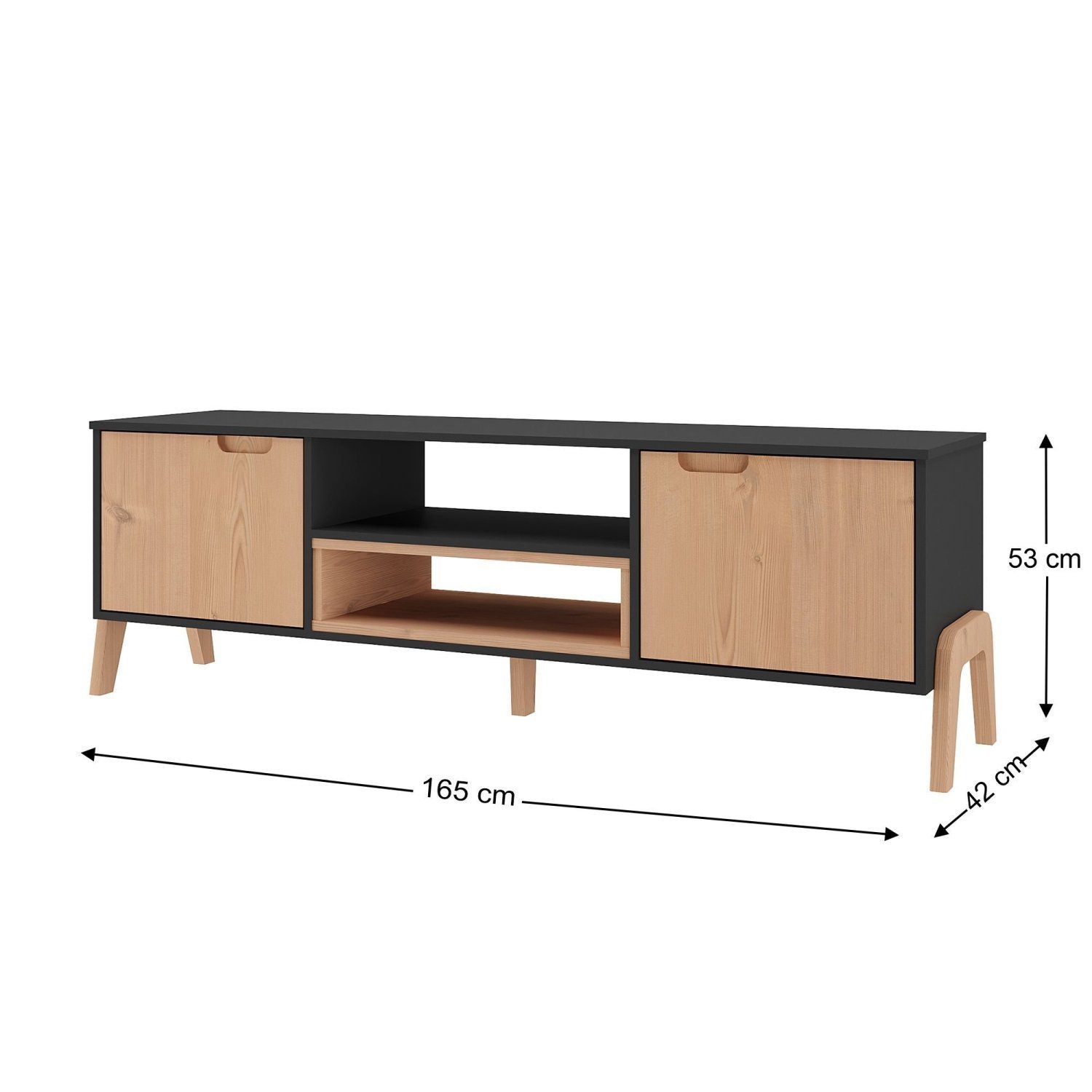 Rack para TV até 65 Polegadas Retrô 2 Portas Veneza Hecol Móveis | MadeiraMadeira