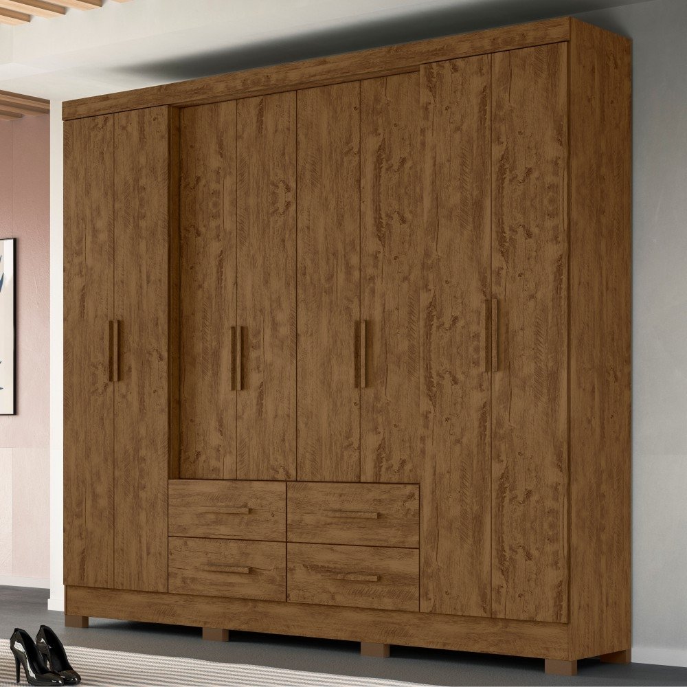 Guarda-Roupa 8 Portas Alexis Castanho Wood | MadeiraMadeira