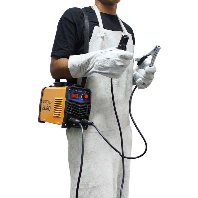 Máquina de solda inversora portátil gp 160a 220v + máscara + escova ...
