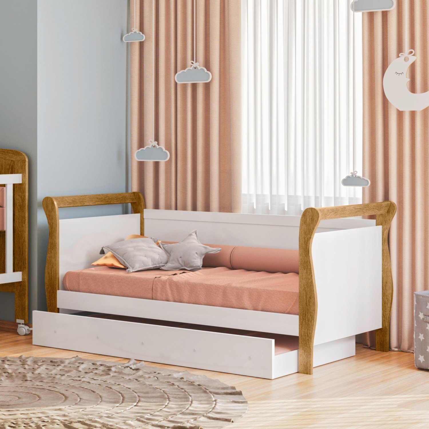 Bicama Infantil Cabeceira Treliça 100% MDF Babá Happy | MadeiraMadeira