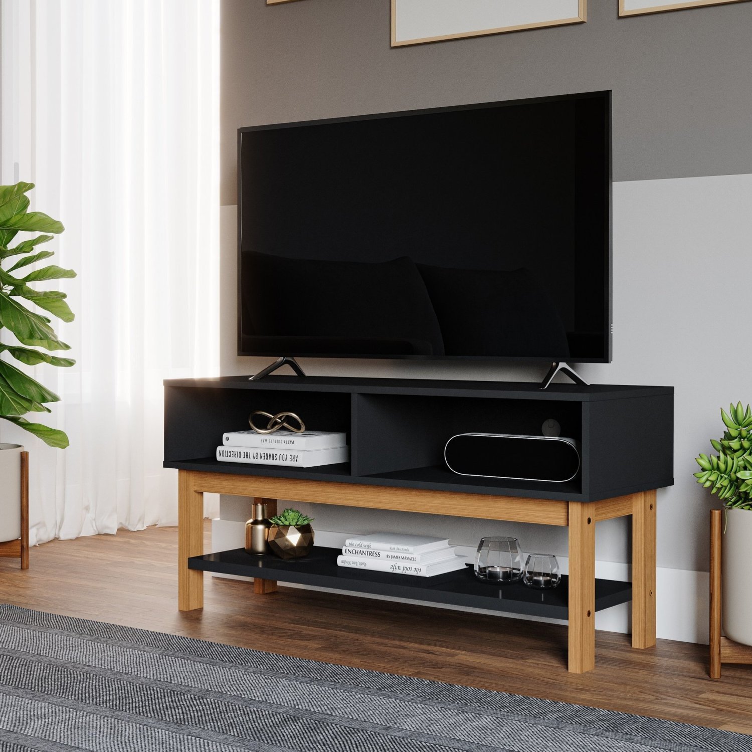 Rack Bancada para TV até 42 Polegadas Pequim 1080 Espresso Móveis ...