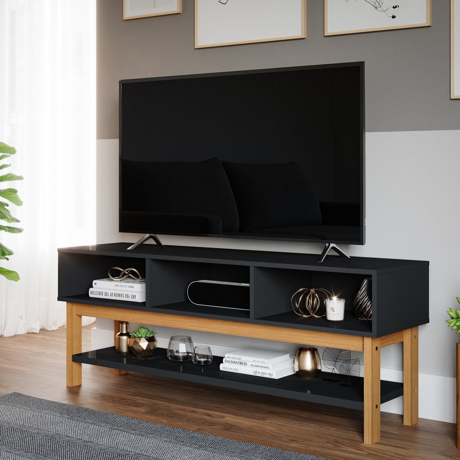 Rack Bancada para TV até 50 Polegadas Pequim 1350 Espresso Moveis | MadeiraMadeira