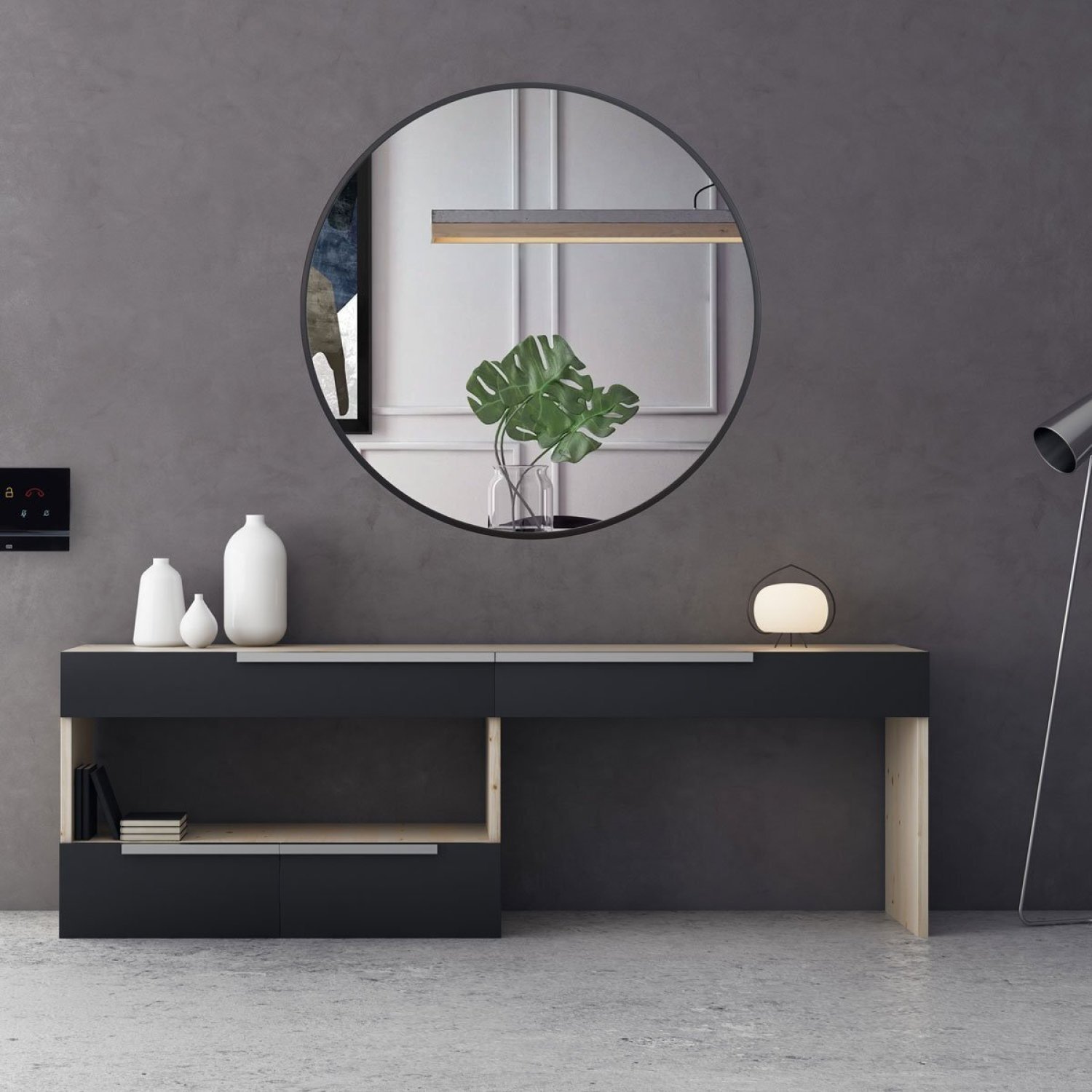 Espelho Decorativo Redondo com Moldura em MDF Decore Pronto ...