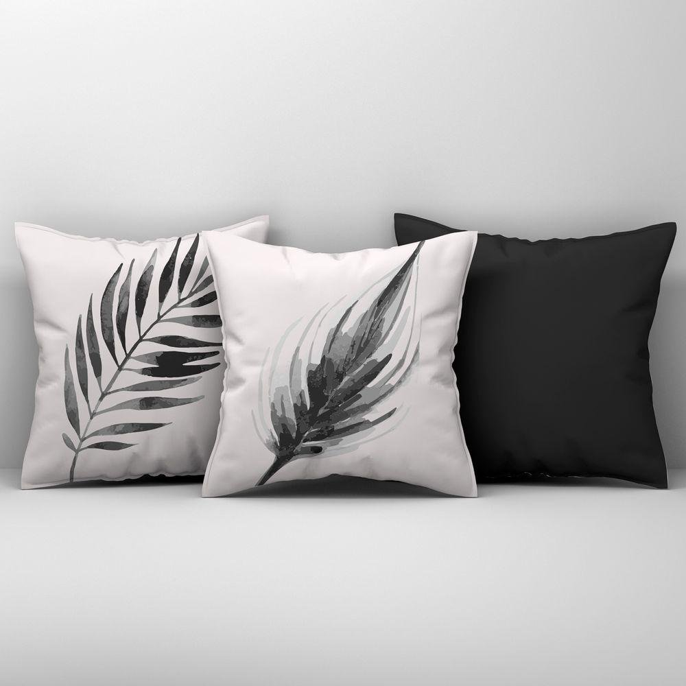 Kit Trio Capas de Almofadas Estampadas em Veludo Suede 45cm X 45cm ...