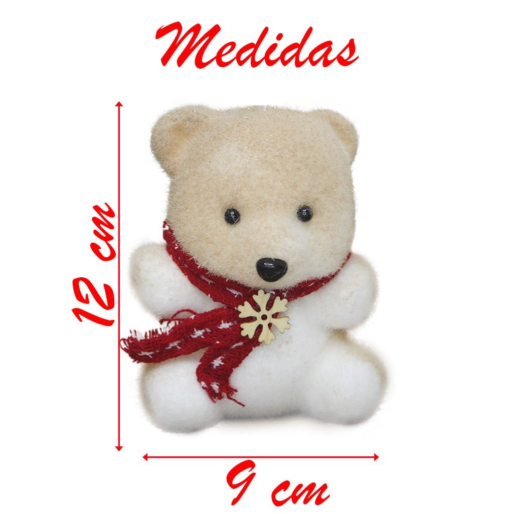 Kit 6 Enfeites Pendente Ursinho Natalino Com Cachecol | MadeiraMadeira