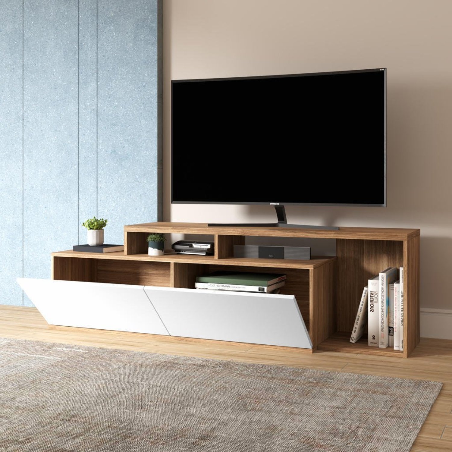 Rack para TVs até 50 Polegadas 2 Porta 3 Nichos Linea | MadeiraMadeira