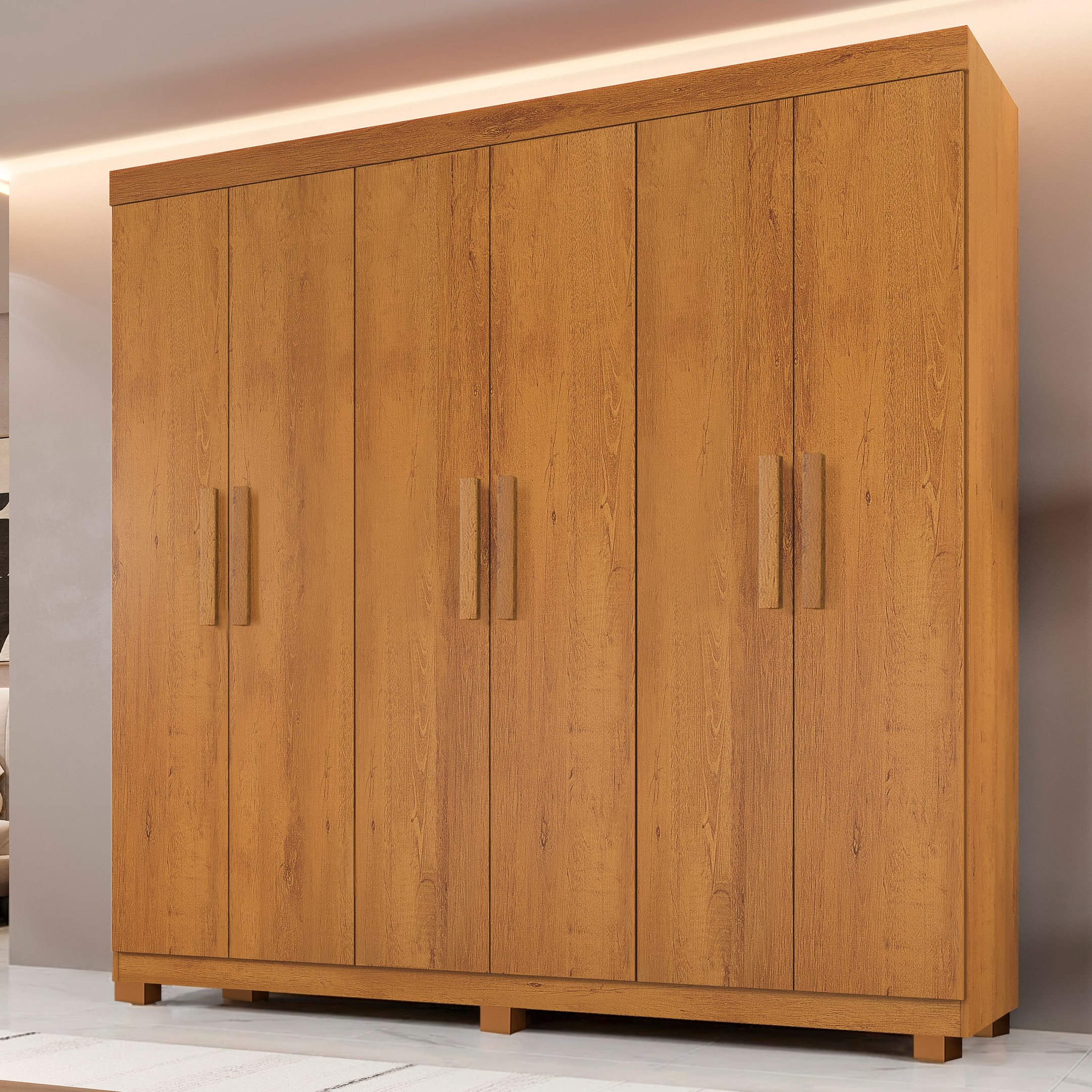 Guarda-roupa Casal 6 Portas 3 Gavetas MDF Parma Yescasa | MadeiraMadeira