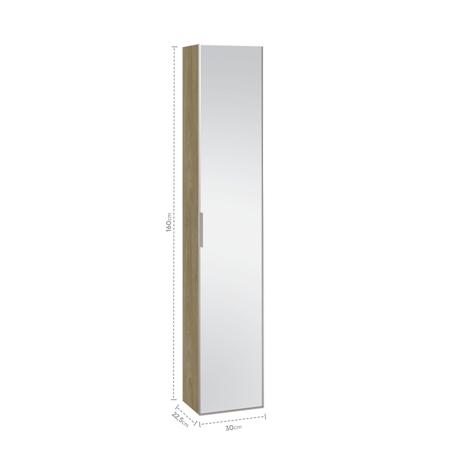 Armário Vertical para Banheiro com Porta Espelhada | MadeiraMadeira