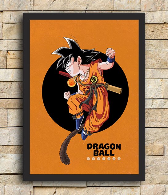Quadro com Moldura - Dragon Ball: Son Goku - Grande | MadeiraMadeira