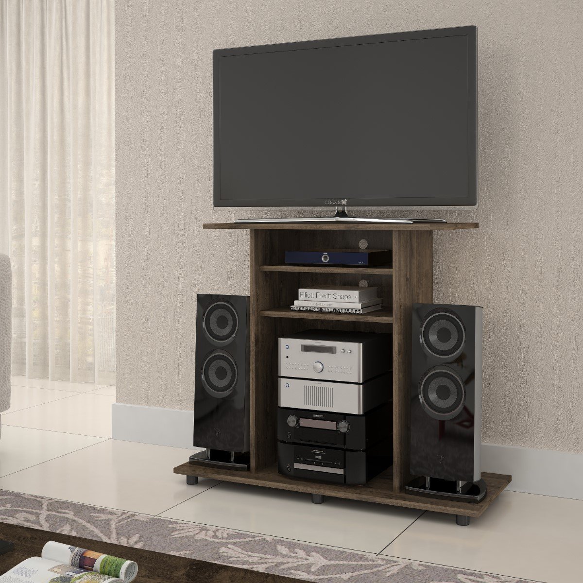 Rack para TV 32 até Polegadas Cipo JCM Movelaria Cacau | MadeiraMadeira