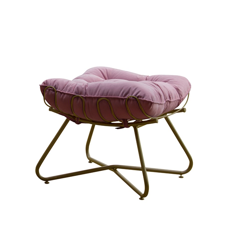 Kit 2 Puffs Decorativos Sala de Estar Caim Base de Ferro Dourado Suede ...