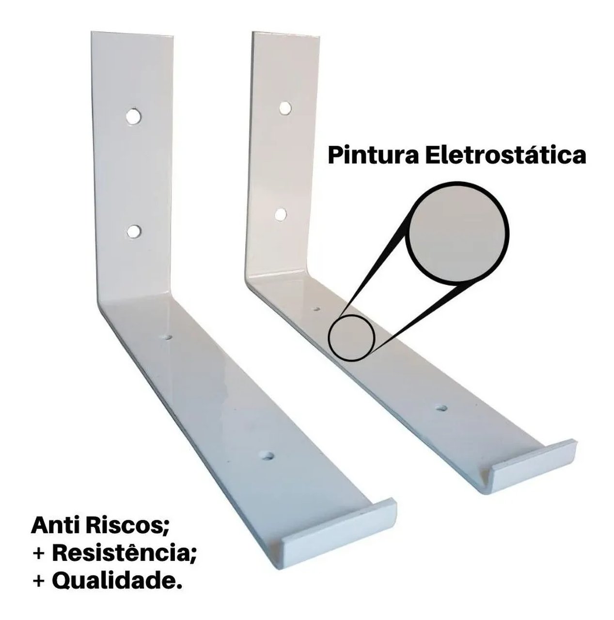 Mão Francesa Invertida 21cm Ferro Industrial Kit 6 Peças Cor Branca ...