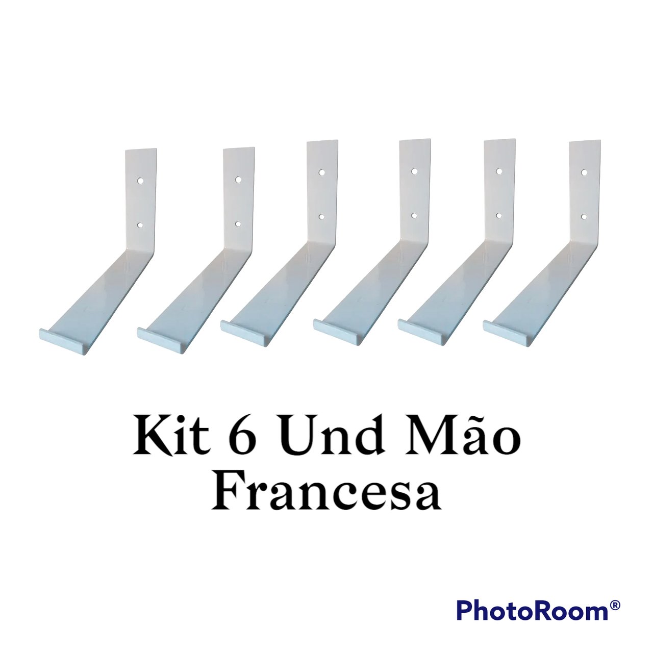 Mão Francesa Invertida 21cm Ferro Industrial Kit 6 Peças Cor Branca ...