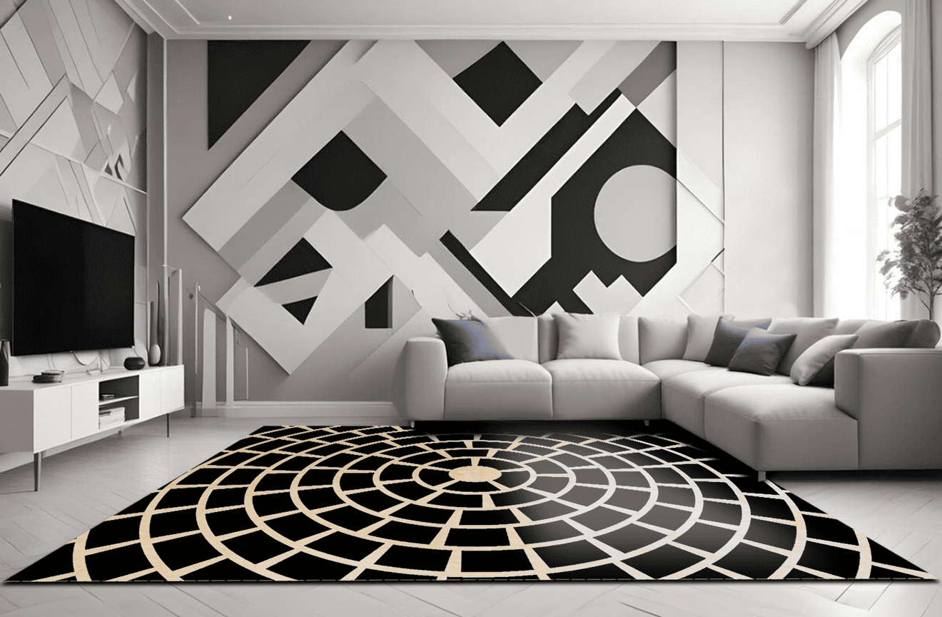 Tapete Rayza Marbella Cyclone Black Pompéia 0.50m X 0.90m | MadeiraMadeira