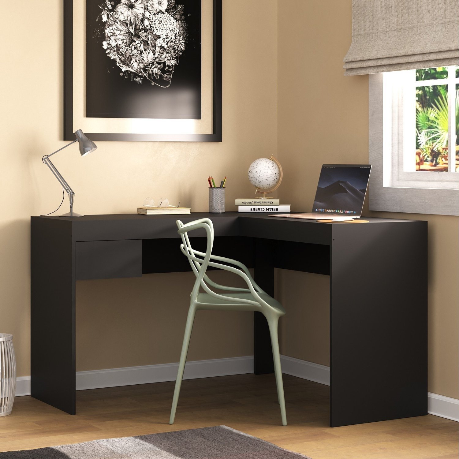 Escrivaninha L com 01 Gaveta | MadeiraMadeira