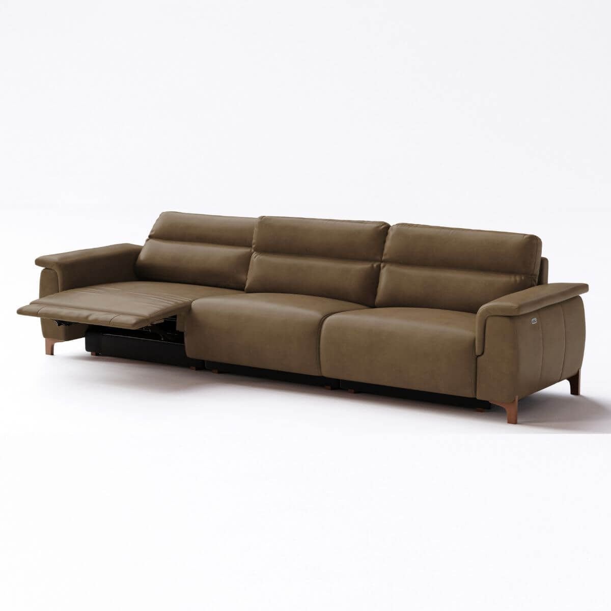 Sofá Los Angeles Reclinável Elétrico 3,80m em Couro Nozes - Home Mobily ...