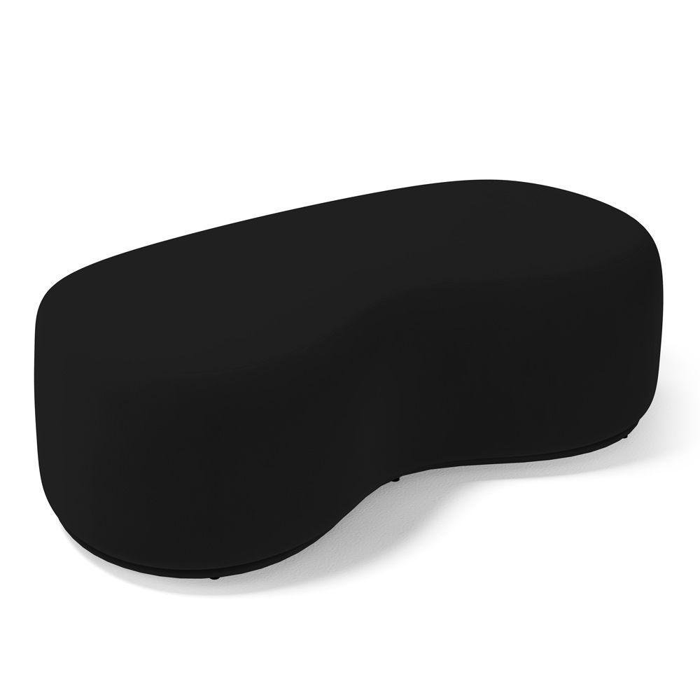 Puff Decorativo Living Aisha Orgânico 02 Lugares Suede Preto - Desk ...