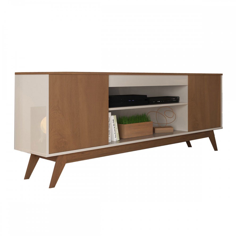 Rack para TV Até 60 Polegadas Malibu Wood 2 Portas Off White/Freijo ...