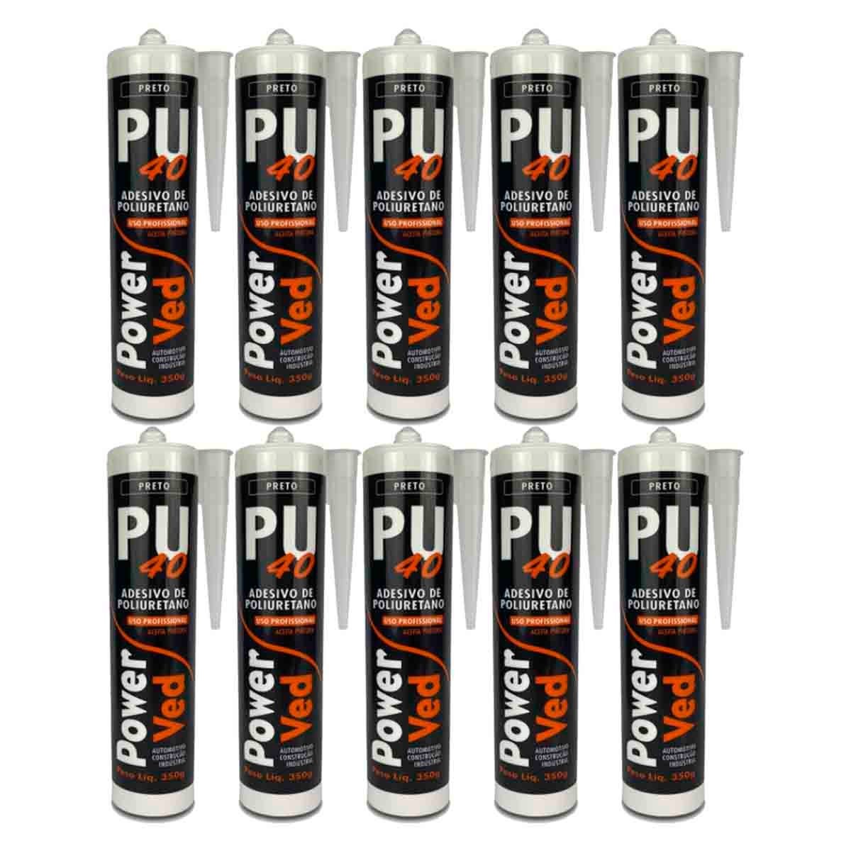10 Vedação Pu40 Preto Adesivo de Poliuretano 350G Power Ved ...