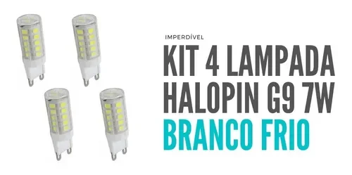 Kit 4 Lampada De Led Halopin G9 7w Branco Frio Bivolt COR:6500k Branco Frio | MadeiraMadeira