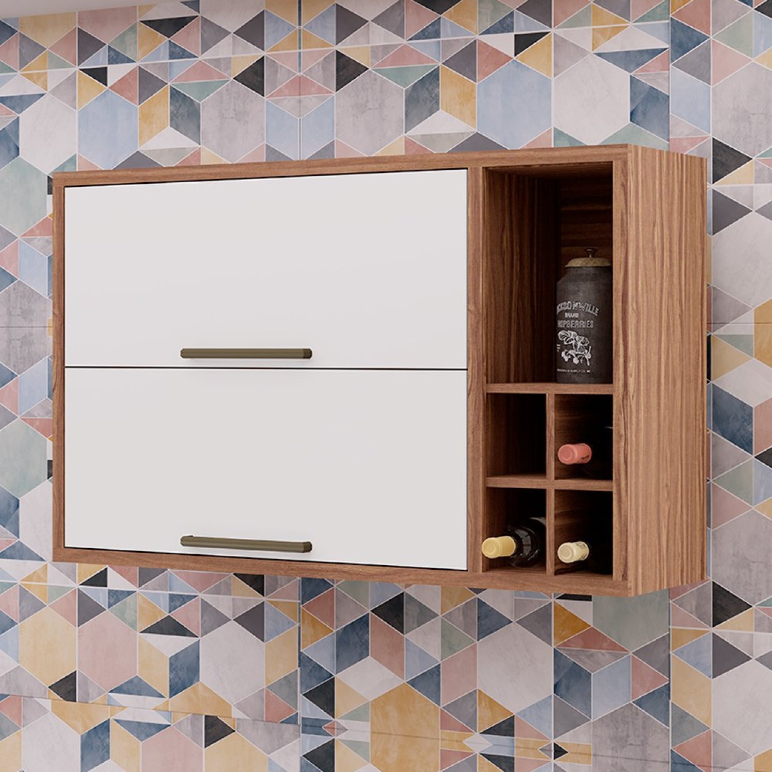 Armário Aéreo de Cozinha 120cm com 2 Portas Basculantes 100% MDF ...