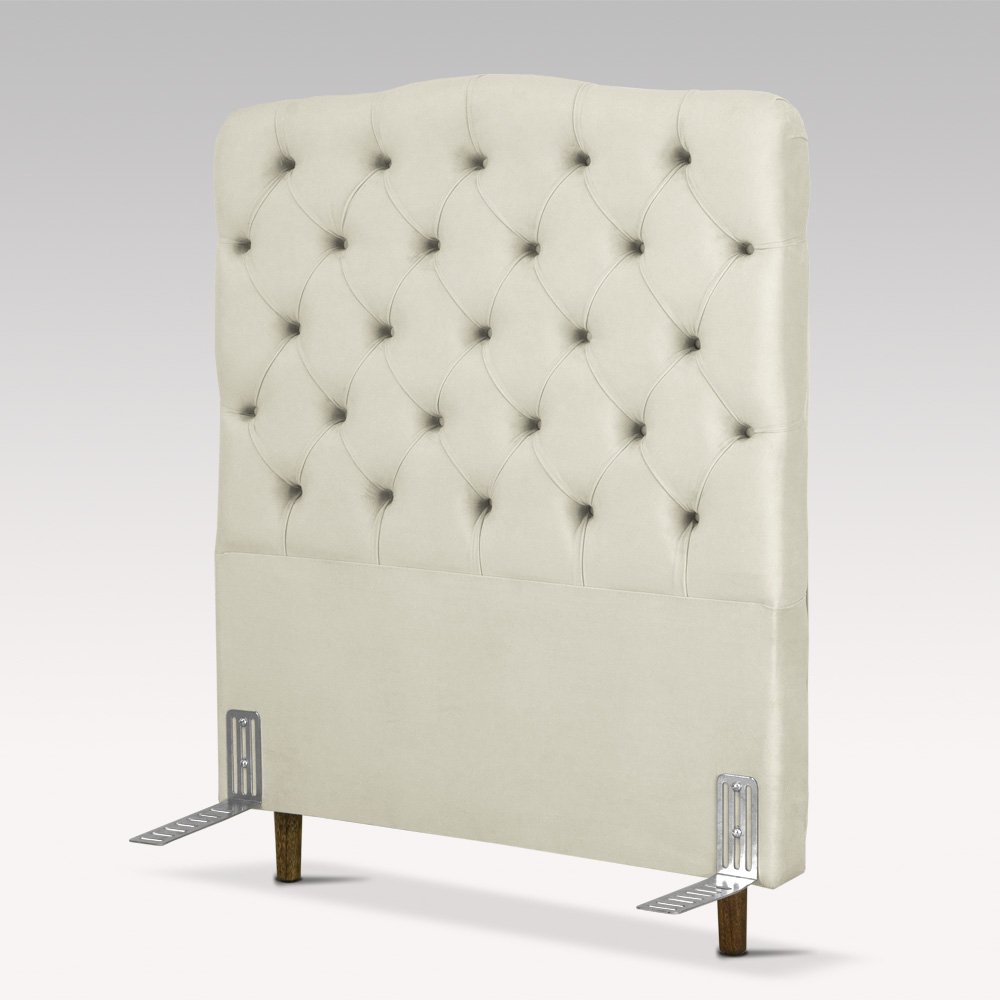 Cabeceira de Cama Box Solteiro 100 cm Dunas Larhome Suede Veludo Bege ...