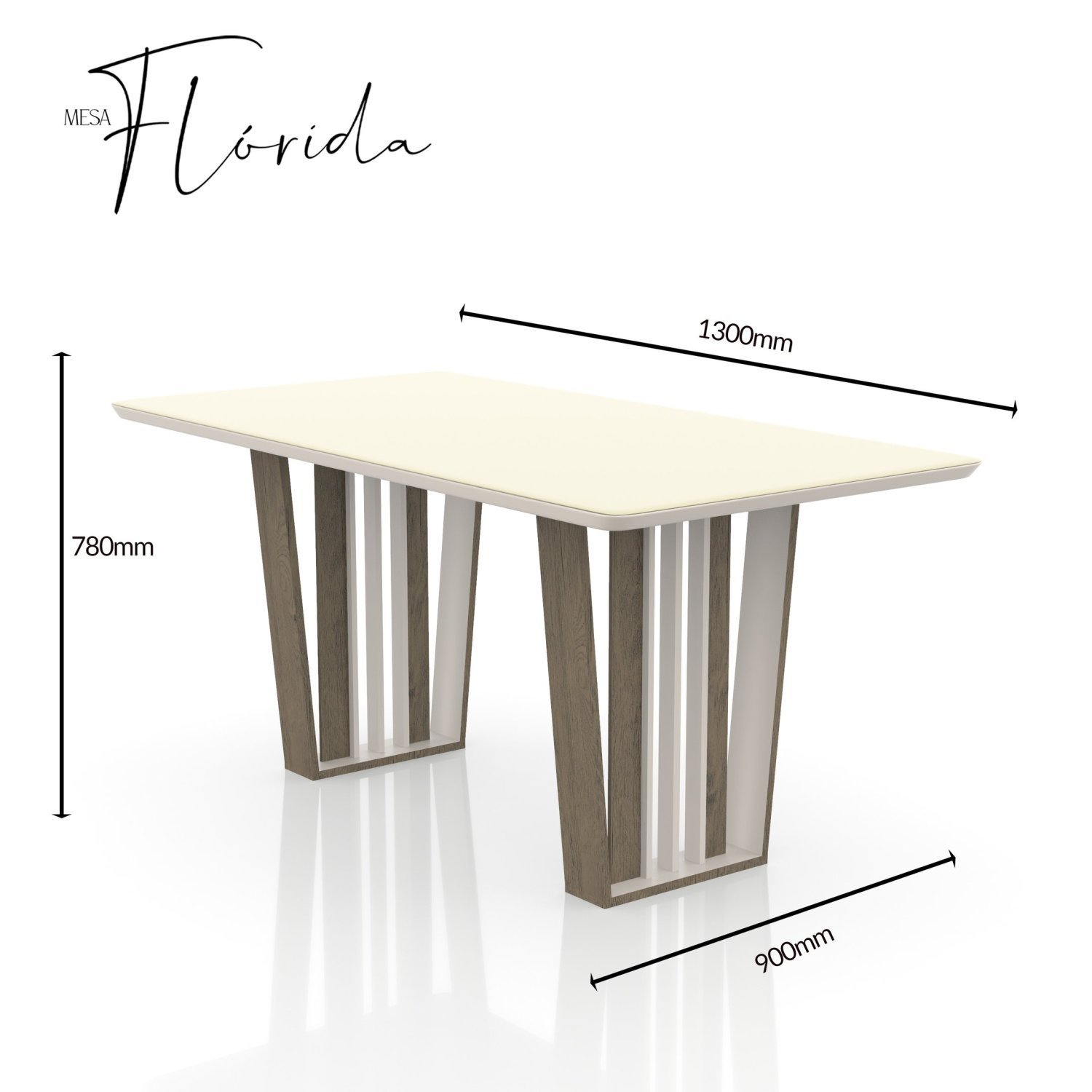 Conjunto Sala de Jantar 4 Lugares Mesa Florida e Cadeira Montana Tecido A40 Móveis Meneghetti ...