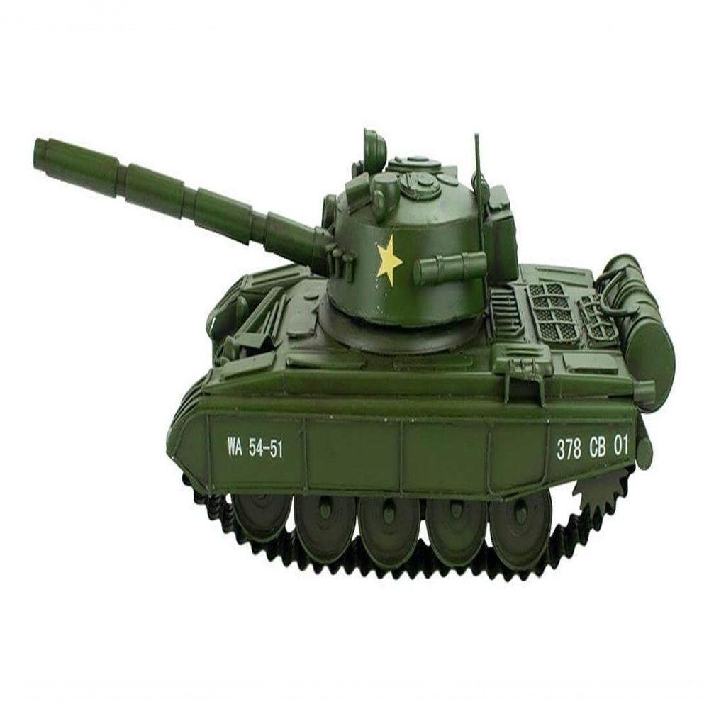 Tanque Guerra Verde 11.5x33x14cm Estilo Retrô - Vintage | MadeiraMadeira