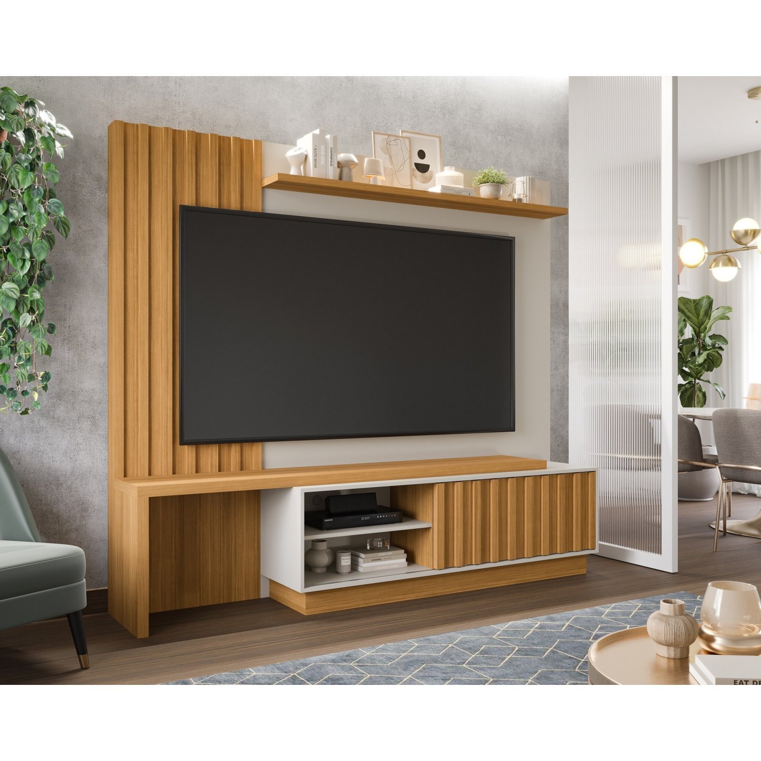 Estante Home para TV até 65 Polegadas 1 Porta Sândalo Espresso Moveis ...