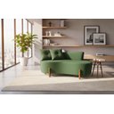 Namoradeira Sofá Feijão Luna 130cm Orgânica Suede Verde | MadeiraMadeira